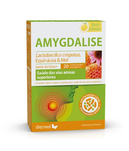Amygdalise Honey & Lemon 20 Chewable Tablets - Dietmed | CrisDietética ...