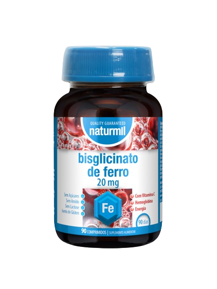 Iron Bisglycinate 20 mg 90 Tablets - Naturmil – CrisDietética ...