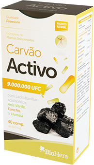 CARVÃO VEGETAL 40 COMPRIMIDOS- BIO-HERA | CrisDietética-Suplementos Online
